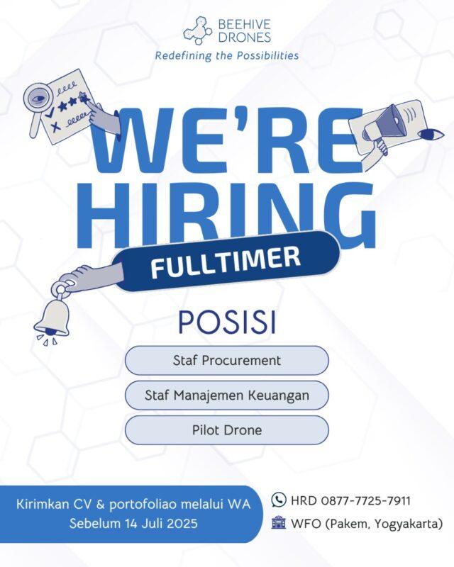 Lowongan Kerja Staf Procurement - Staf Manajemen Keuangan - Pilot Drone di Beehive Drones ...