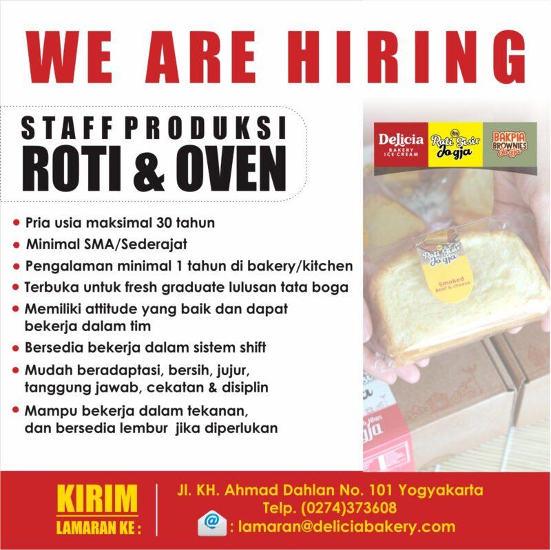 Lowongan Kerja Staff Produksi Roti & Oven di Delicia Bakery - LokerJogja.ID