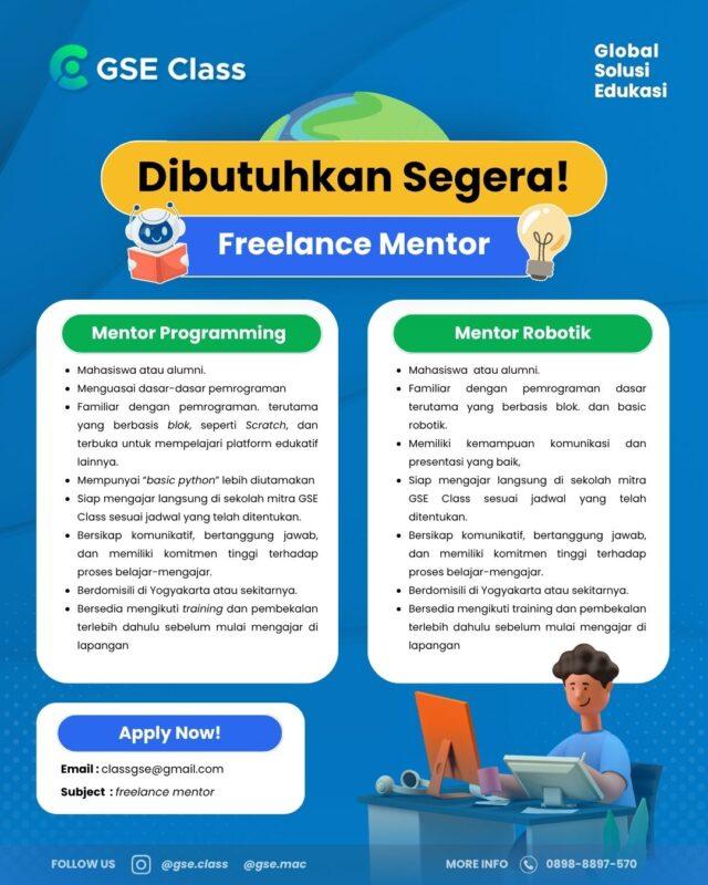 Lowongan Kerja Mentor Programming - Mentor Robotik di Global Solusi Edukasi - LokerJogja.ID