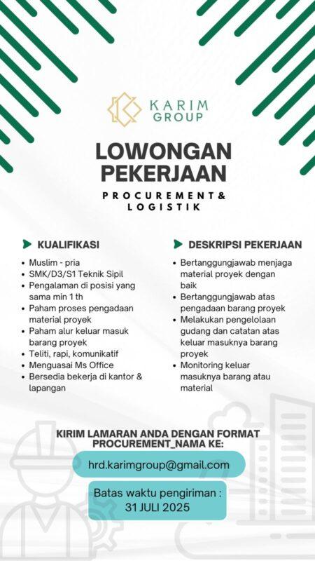 Lowongan Kerja Procurement & Logistik di Karim Group - LokerJogja.ID