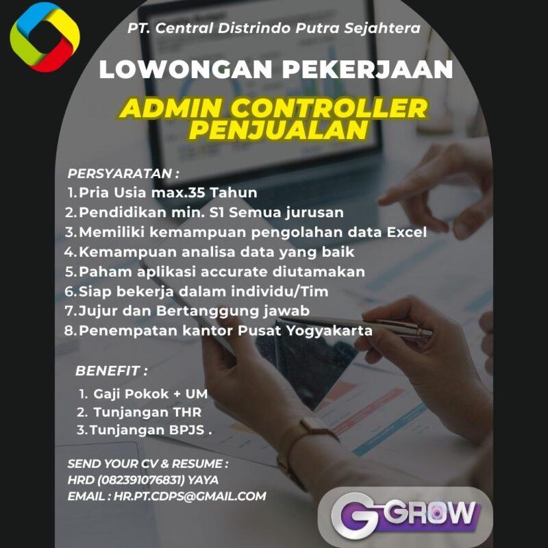 Lowongan Kerja Admin Controller Penjualan di PT. Central Distrindo Putra Sejahtera - LokerJogja.ID