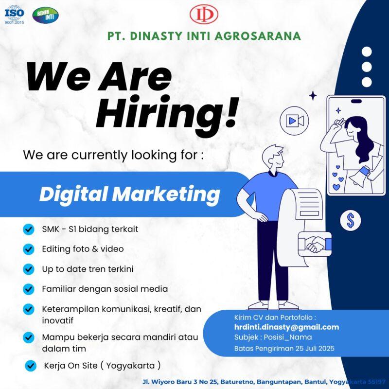 Lowongan Kerja Digital Marketing di PT. Dinasty Inti Agrosarana - LokerJogja.ID