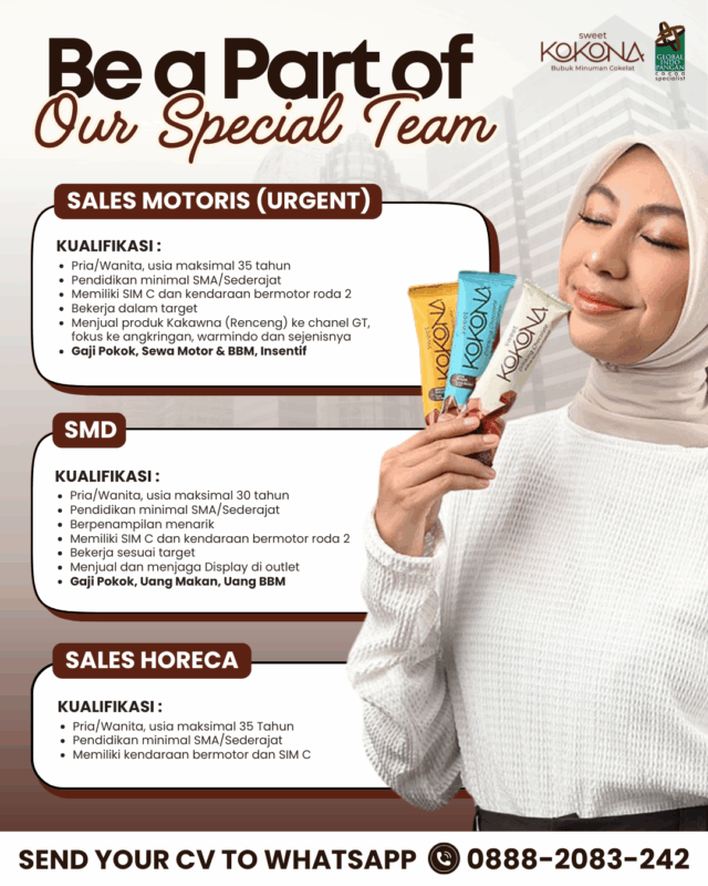 Lowongan Kerja Motoris - Sales Merchandise and Display - Sales Horeca ...