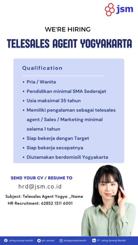 Lowongan Kerja Telesales Agent Yogyakarta & Jakarta - Call Center Agent English - Call Center ...