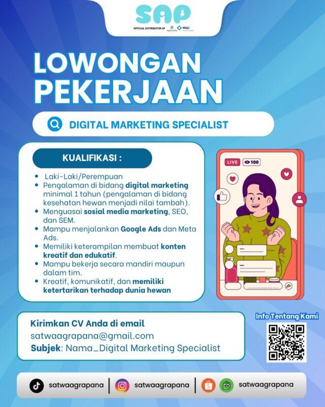 Lowongan Kerja Digital Marketing Specialist - Admin Sosial Media & Marketplace - Sales Force ...