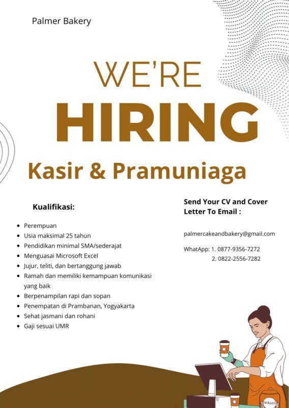 Lowongan Kerja Kasir - Pramuniaga - Sales Canvasser di Palmer Bakery - LokerJogja.ID