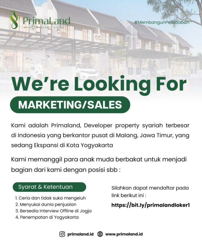 Lowongan Kerja Marketing/Sales di Primaland Jogja - LokerJogja.ID