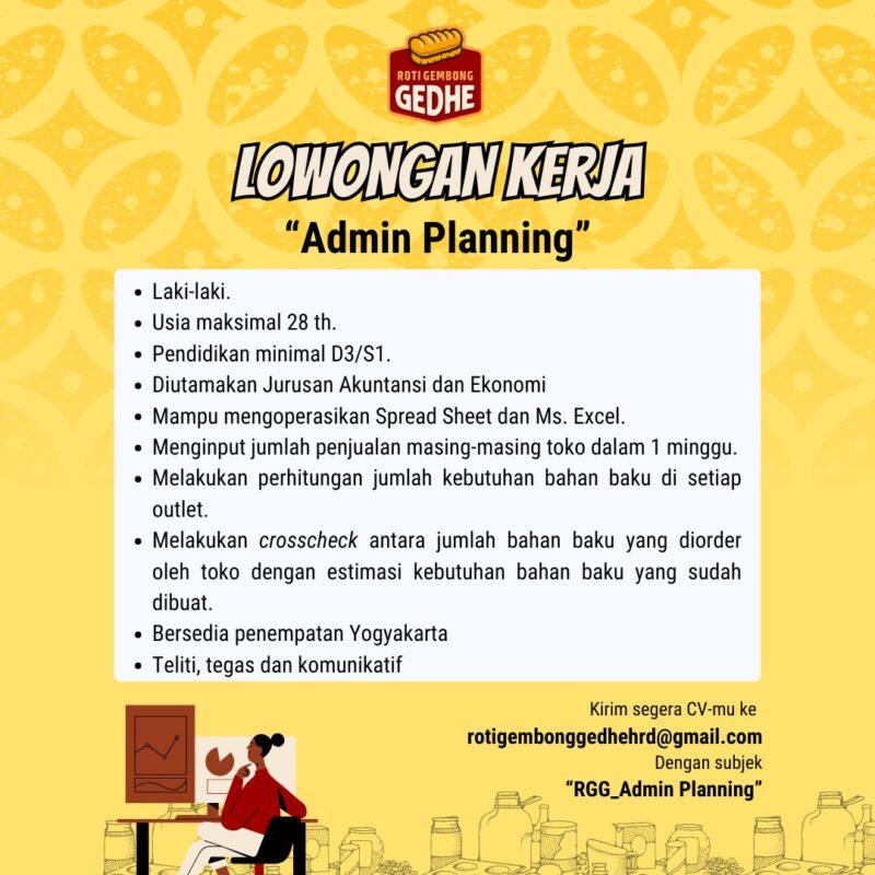 Lowongan Kerja Admin Planning - Crew Outlet - Crew Baker dan Kasir di Roti Gembong Gedhe ...