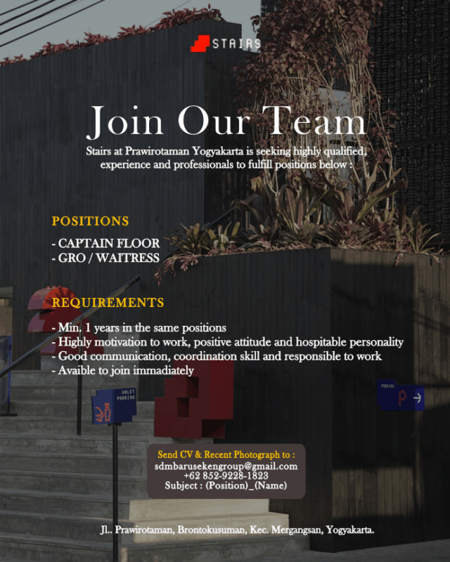 Lowongan Kerja GRO/Waitress (Stairs) - Capt Floor (Stairs) - Waiter ...