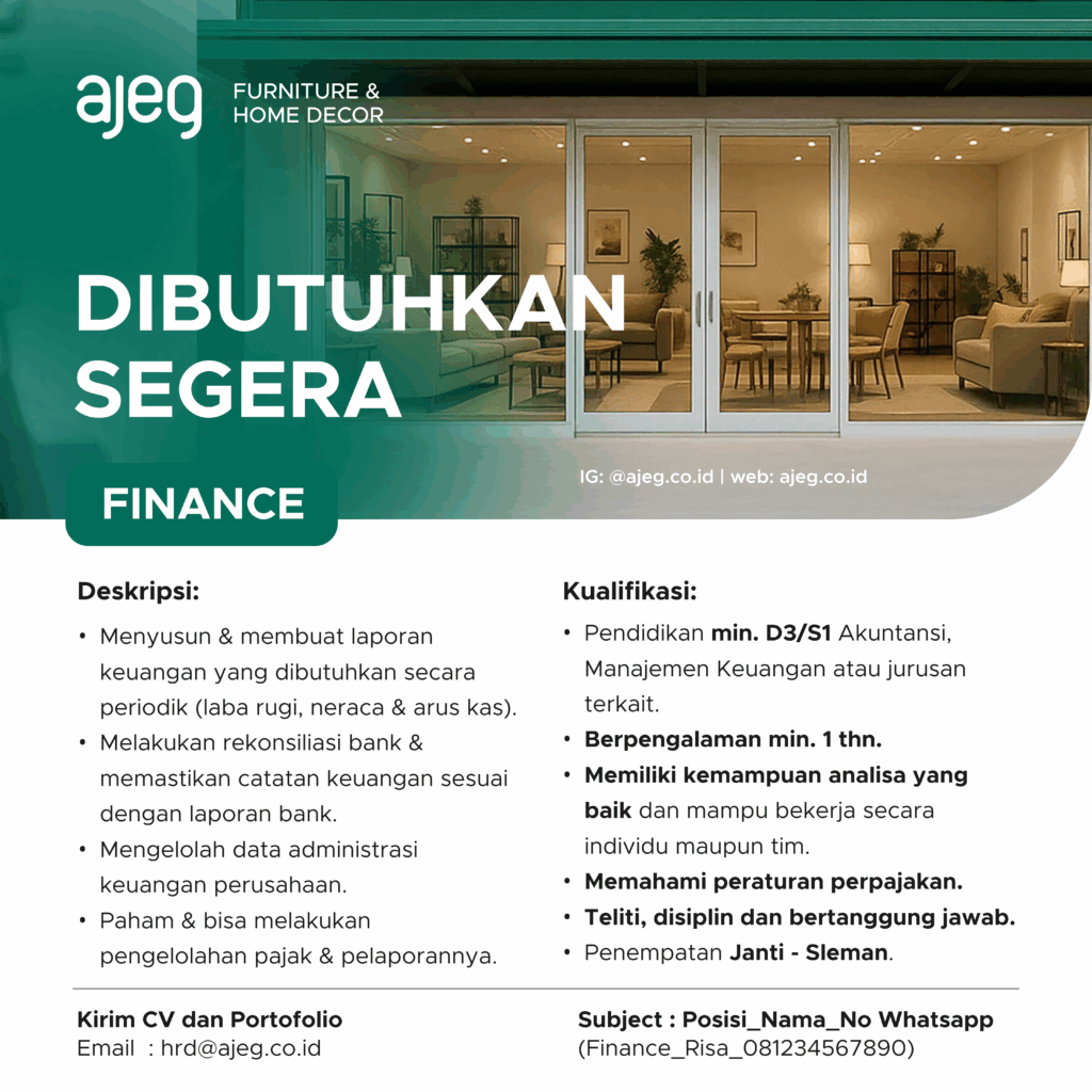 Lowongan Kerja Finance - Drafter Furniture - PPIC Manufaktur di Ajeg ...