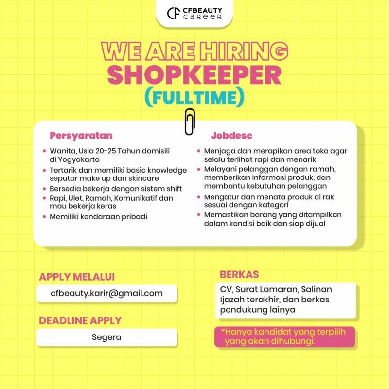 Lowongan Kerja Shopkeeper di CFBEAUTY - LokerJogja.ID