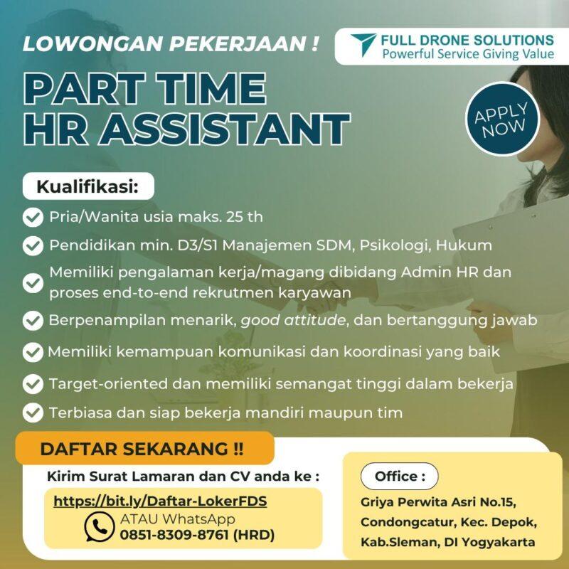 Lowongan Kerja Part Time HR Assistant - Customer Service - Sales Marketing - Security di Full ...