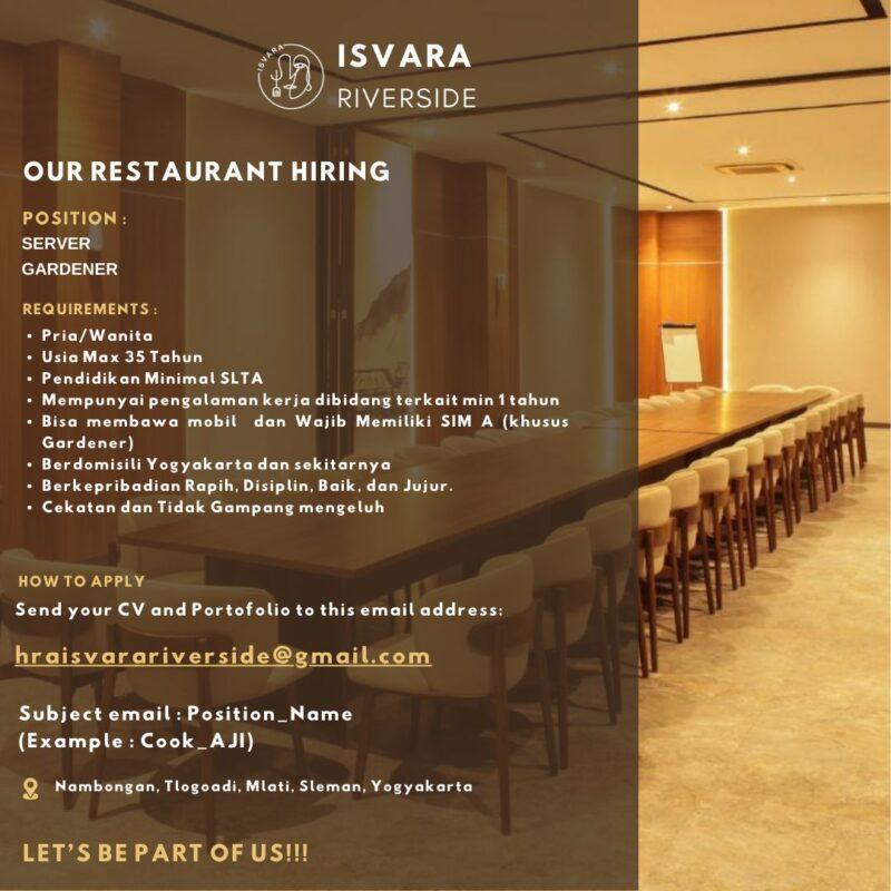 Lowongan Kerja Server - Gardener di Isvara Riverside - LokerJogja.ID