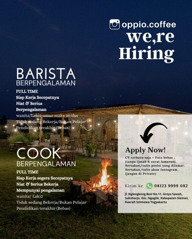 Lowongan Kerja Barista - Cook di Oppio Coffee - LokerJogja.ID