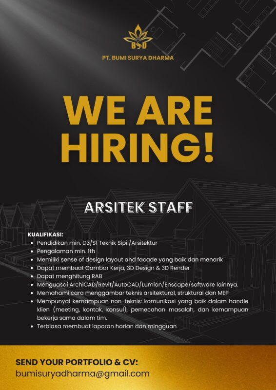 Lowongan Kerja Arsitek Staff Di Pt Bumi Surya Dharma Lokerjogja Id