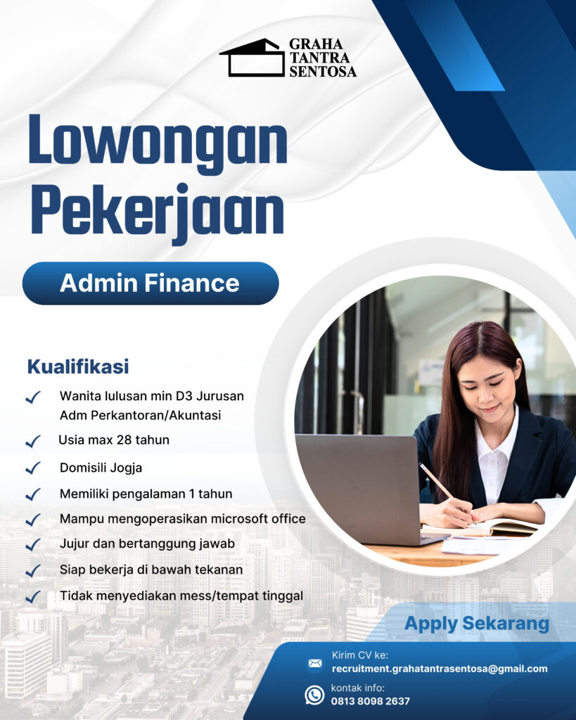 Lowongan Kerja Admin Finance di PT. Graha Tantra Sentosa - LokerJogja.ID