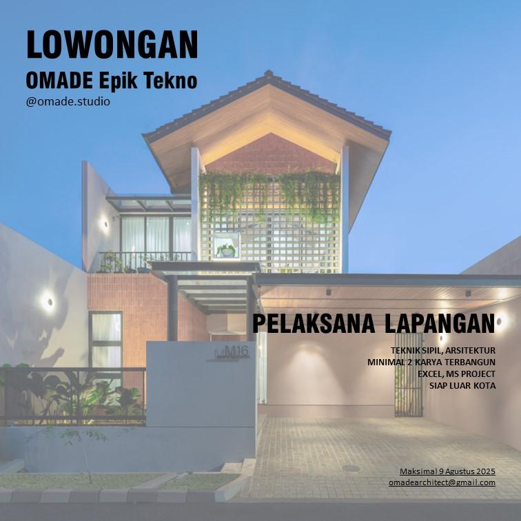 Lowongan Kerja Pelaksana Lapangan di PT. Omade Epik Tekno - LokerJogja.ID
