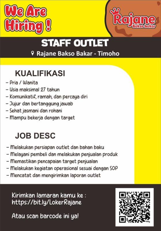 Lowongan Kerja Staff Outlet di Rajane Bakso Bakar - LokerJogja.ID