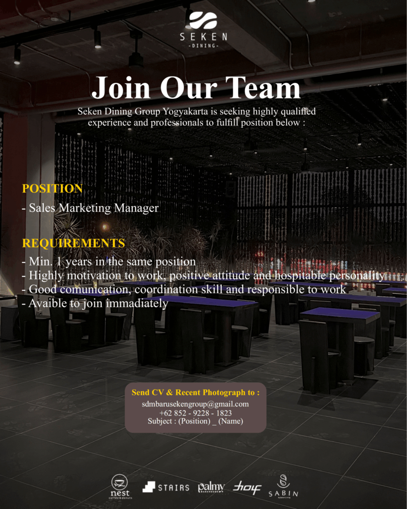 Lowongan Kerja Sales Marketing Manager di Seken Dining Group ...