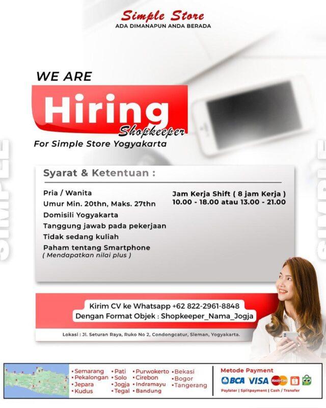 Lowongan Kerja Shopkeeper di Simple Store - LokerJogja.ID