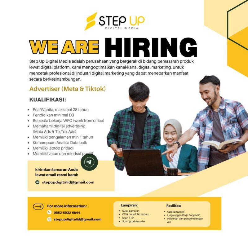 Lowongan Kerja Advertiser (Meta & Tiktok) di Step Up Digital Media - LokerJogja.ID