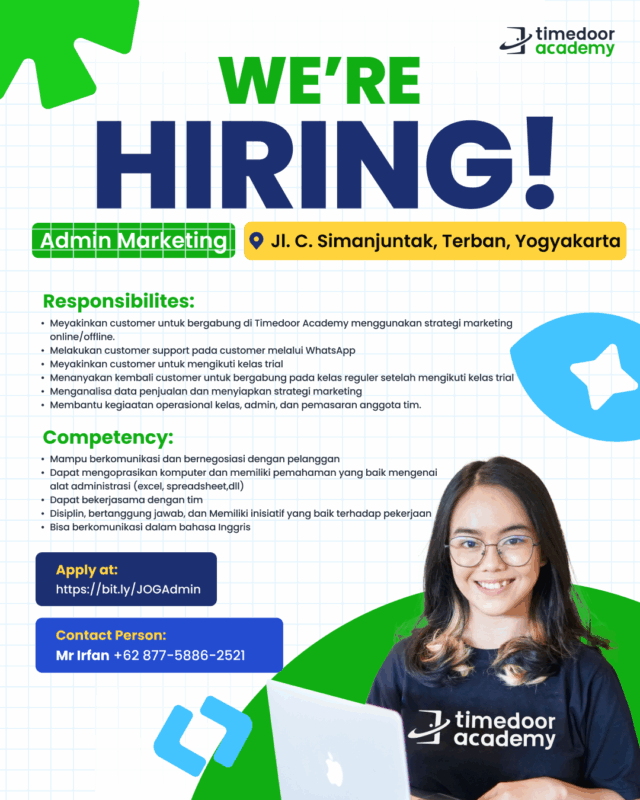 Lowongan Kerja Admin Marketing di Timedoor Academy Yogyakarta ...