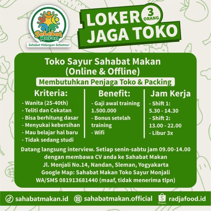 Lowongan Kerja Penjaga Toko - Content Creator - Produksi di Toko Sayur ...