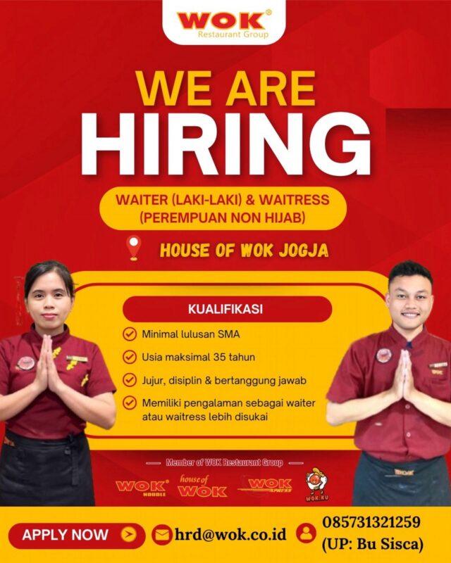 Lowongan Kerja Waiter - Waitress di WOK Restaurant Group - LokerJogja.ID