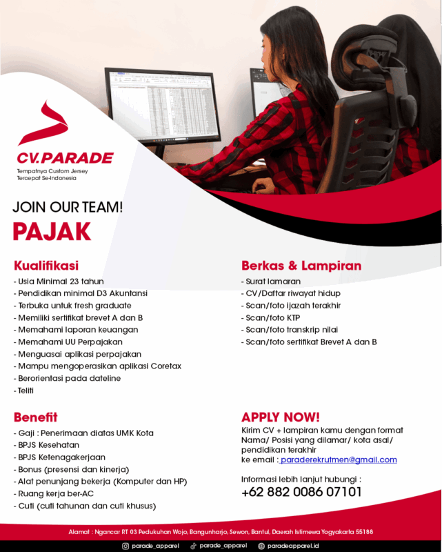 Lowongan Kerja Pajak di CV. Parade - LokerJogja.ID