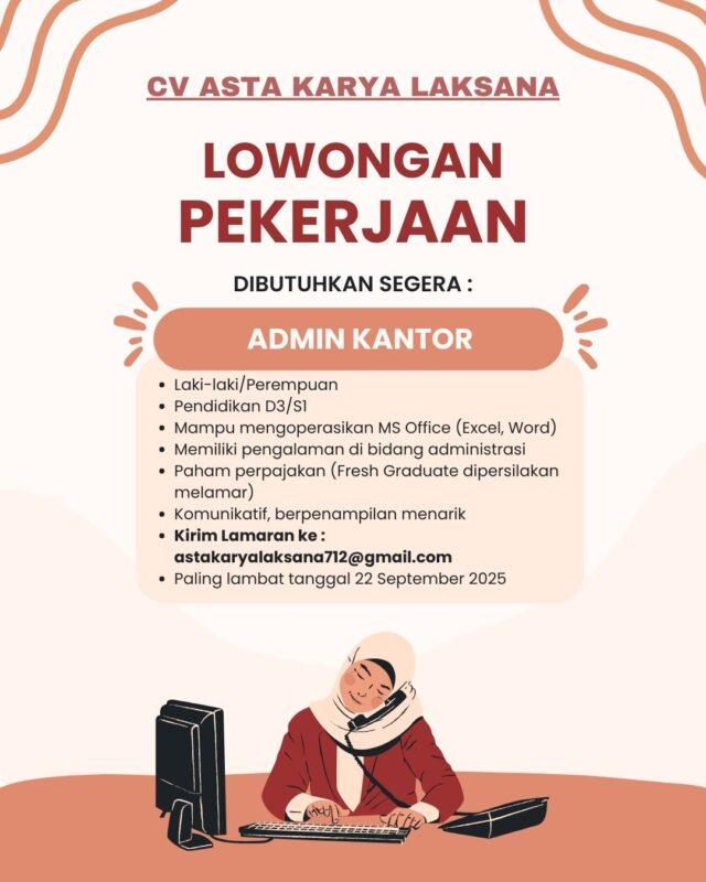Lowongan Kerja Admin Kantor Di Cv Asta Karya Laksana Lokerjogja Id