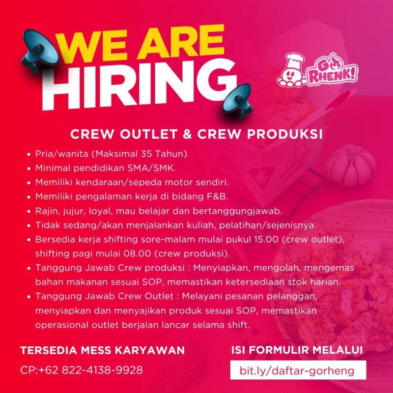 Lowongan Kerja Crew Outlet & Crew Produksi di GS Group (gorhenk.id) - LokerJogja.ID
