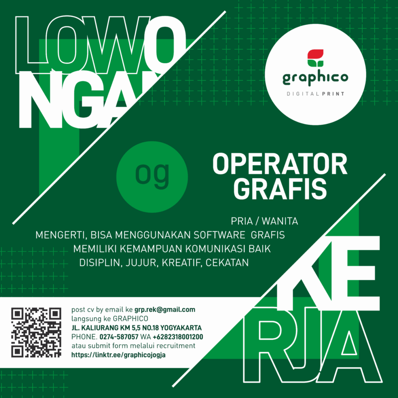 Lowongan Kerja Operator Grafis di Graphico Digital Printing - LokerJogja.ID