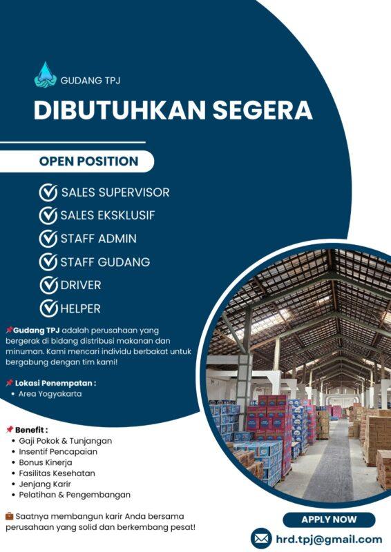 Lowongan Kerja Sales Supervisor - Sales Eksklusif - Staff Admin - Staff Gudang - Driver - Helper ...