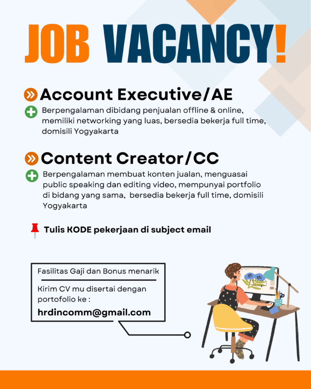 Lowongan Kerja Content Creator - Account Executive di Incomm Creative - LokerJogja.ID
