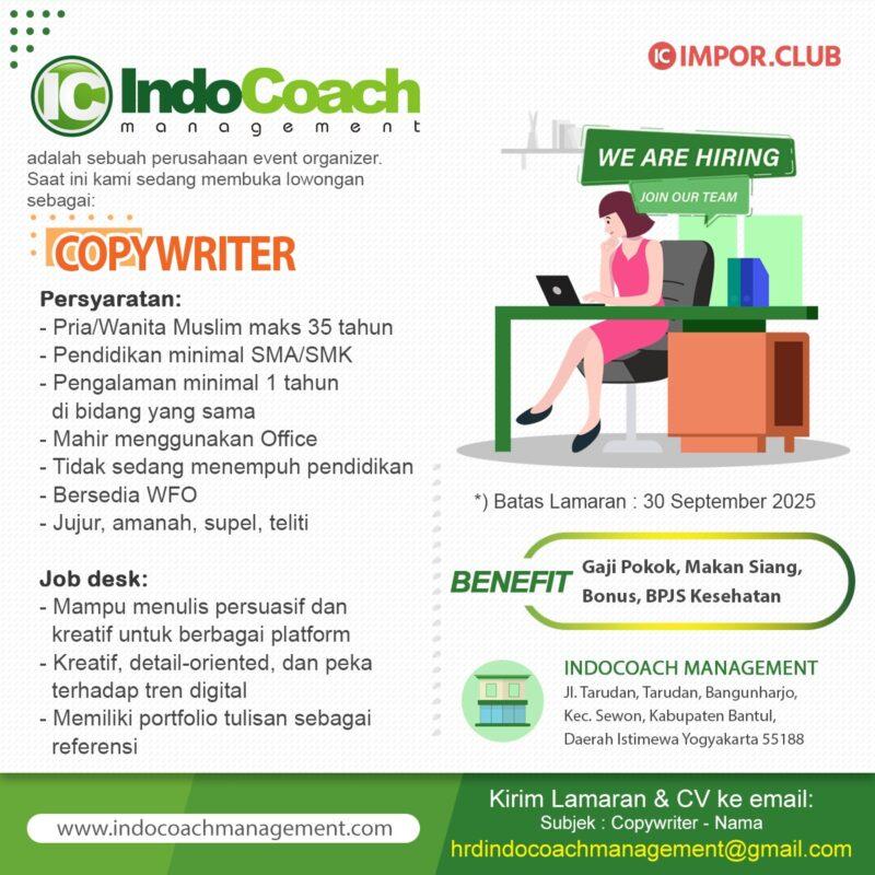Lowongan Kerja Copywriter di Indocoach Management - LokerJogja.ID