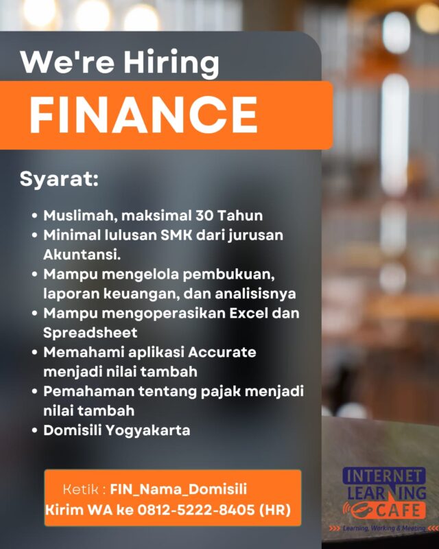 Lowongan Kerja Finance - Marketing - Barista di Internet Learning Cafe ...
