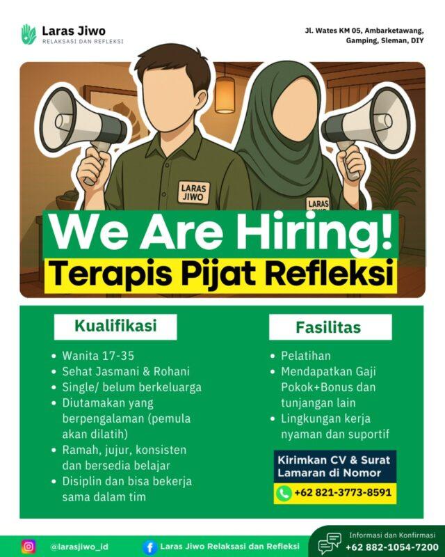 Lowongan Kerja Terapis Refleksi Perempuan di Laras Jiwo Relaksasi dan ...