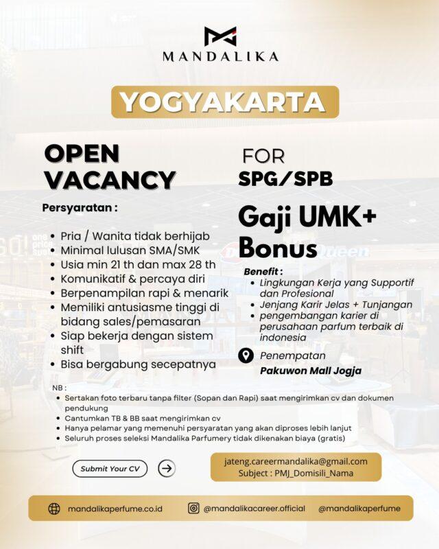 Lowongan Kerja SPG / SPB di Mandalika Parfumery - LokerJogja.ID