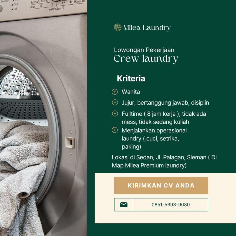 Lowongan Kerja Crew Laundry di Milea Laundry - LokerJogja.ID