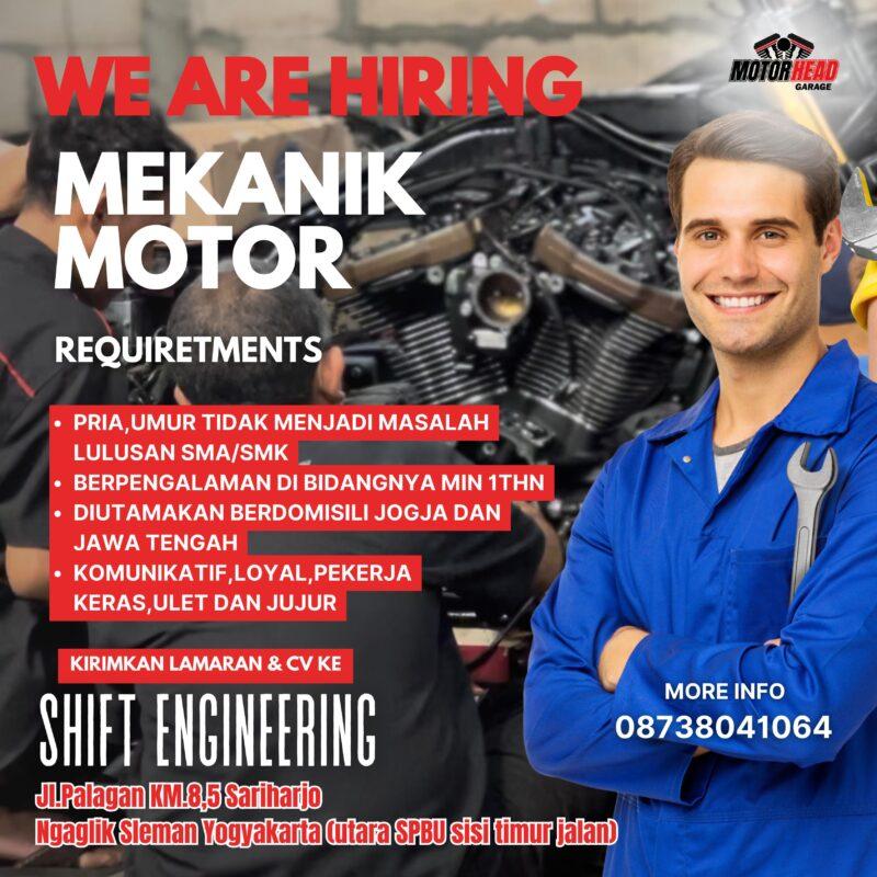 Lowongan Kerja Mekanik Motor di Motorhead Garage - LokerJogja.ID