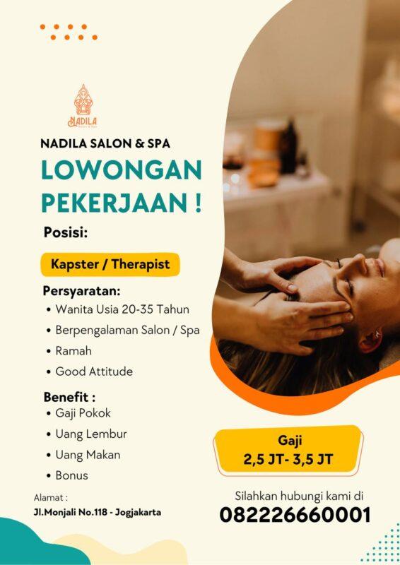 Lowongan Kerja Kapster/Terapis di Nadila Salon & Spa - LokerJogja.ID