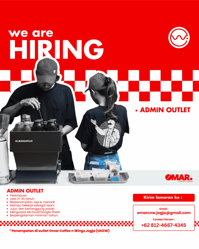 Lowongan Kerja Admin Outlet di Omar Coffee And Wings Jogja - LokerJogja.ID