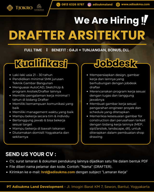 Lowongan Kerja Drafter Arsitektur di PT. Adisukma Land Development ...