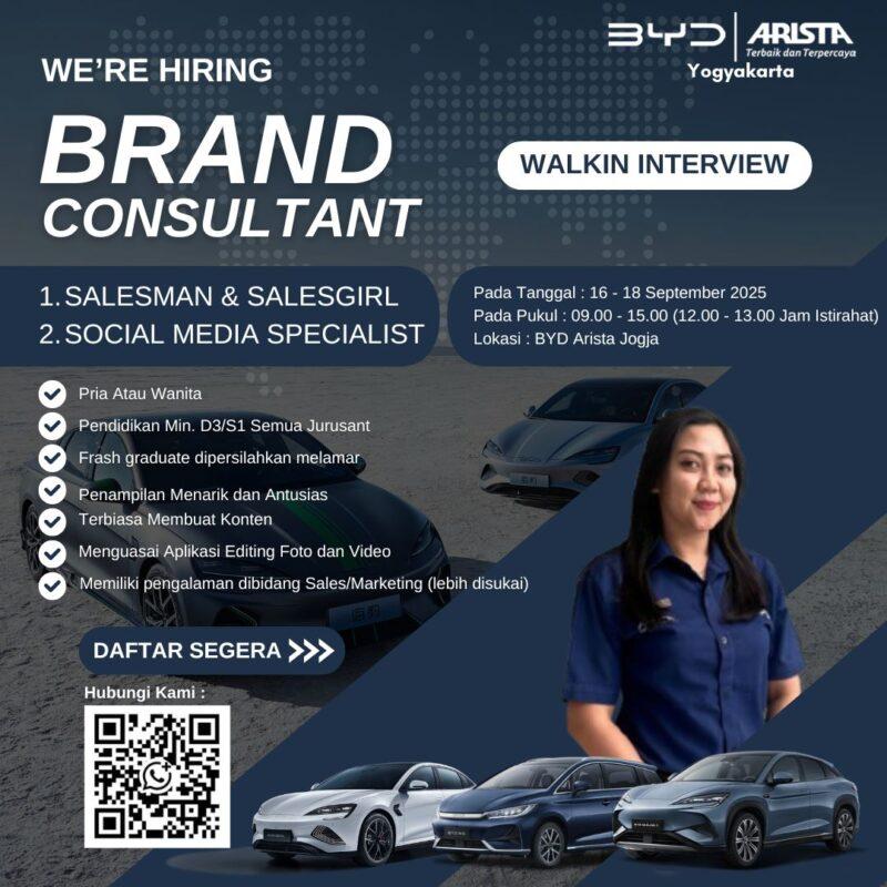 Lowongan Kerja Brand Consultant - Social Media Specialist di PT. Arista Elektrika Indonesia Cab ...