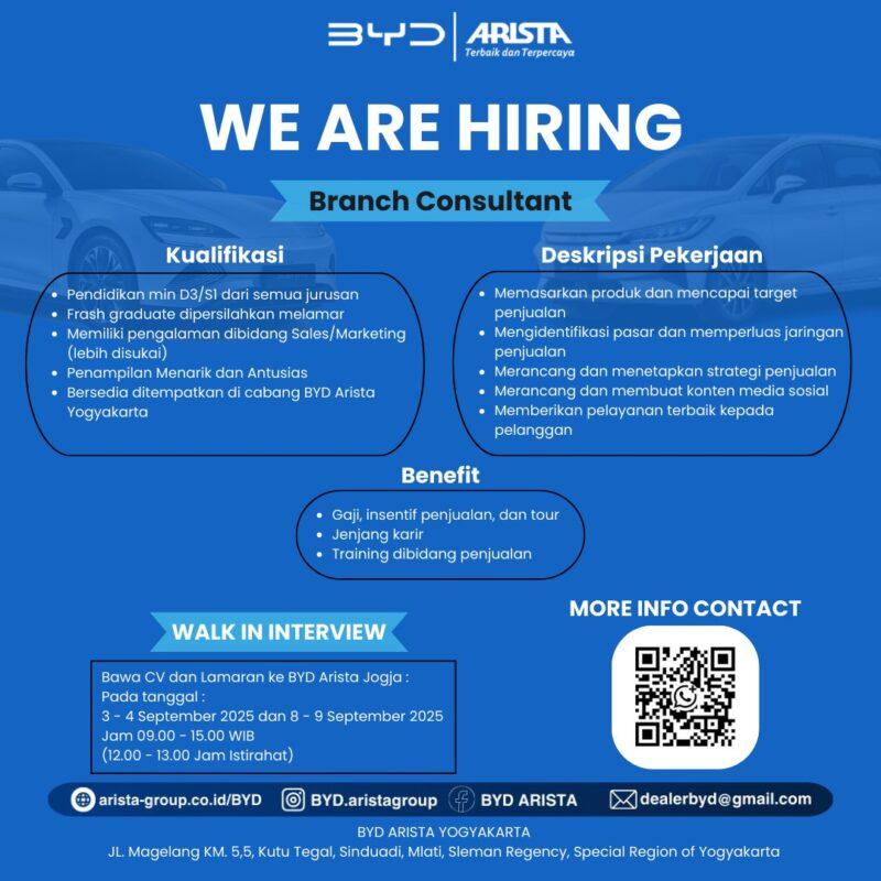 Lowongan Kerja Branch Consultant di PT. Arista Elektrika Indonesia Cab ...