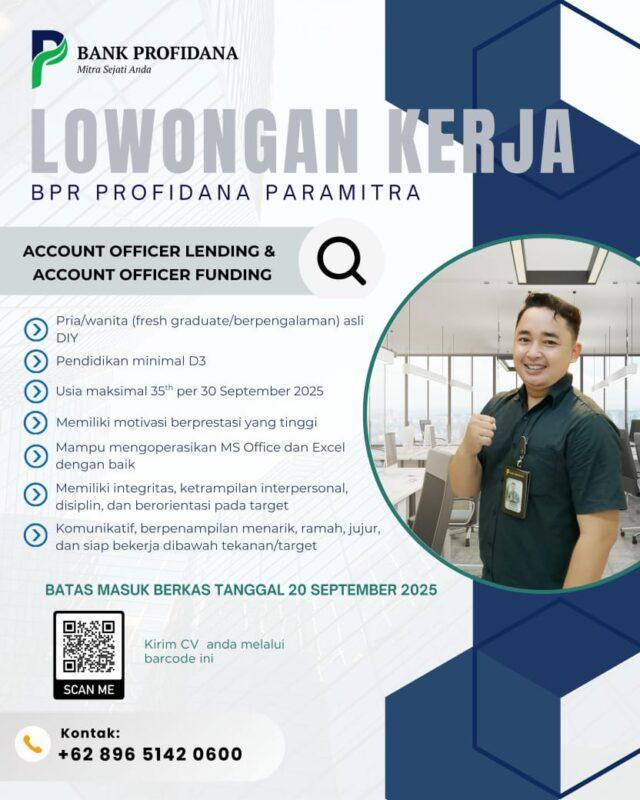 Lowongan Kerja Account Officer Lending - Account Officer Funding di PT. BPR Profidana Paramitra ...