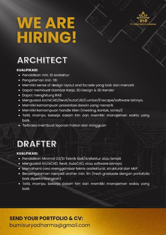 Lowongan Kerja Architect - Drafter di PT. Bumi Surya Dharma - LokerJogja.ID