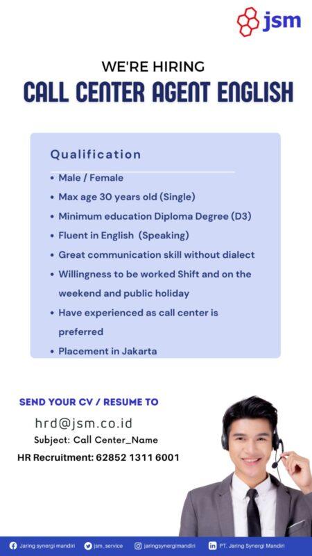 Lowongan Kerja Call Center Agent English - Telesales Agent Yogyakarta ...