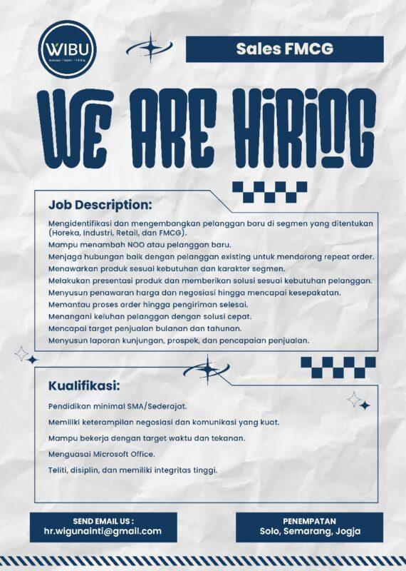 Lowongan Kerja Sales FMCG - Copywriter - Sales Horeka - Creative ...