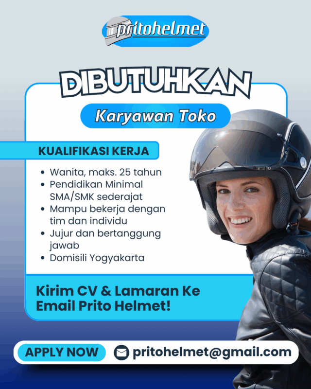 Lowongan Kerja Karyawan Toko di Prito Helmet - LokerJogja.ID